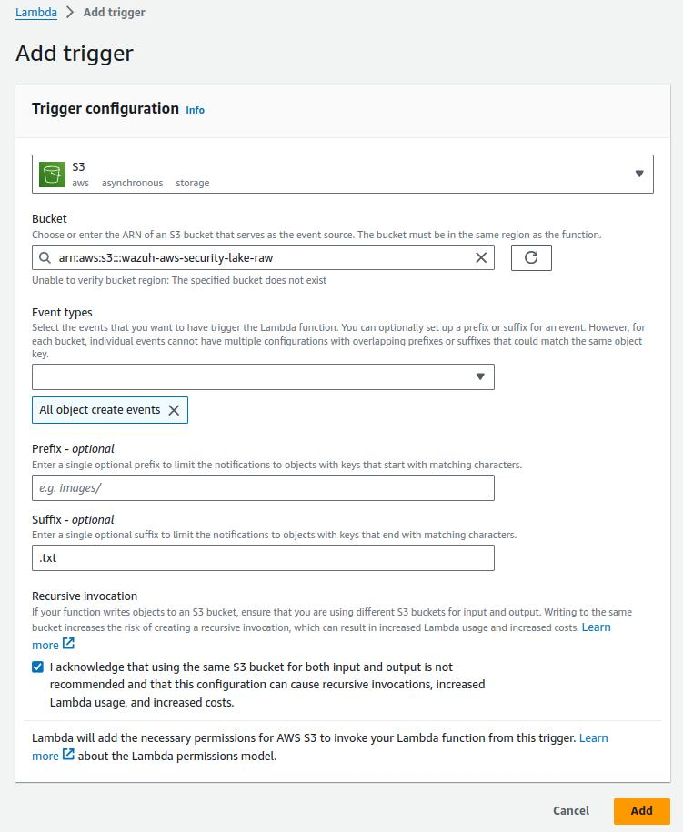 Amazon Security Lake integration · Wazuh documentation Amazon Security Lake integration · Wazuh documentation